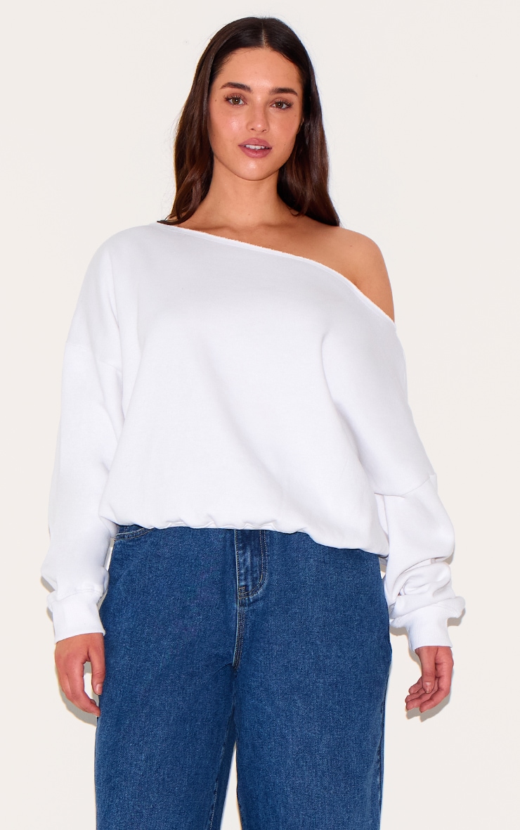Shape White Sweat Raw Edge Slouch Sweatshirt | Shape ...
