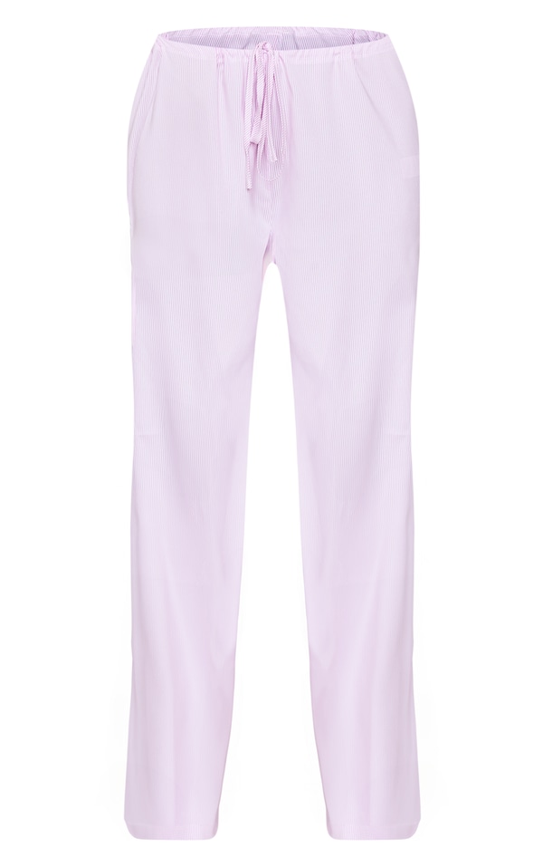 Pink Pinstripe Low Rise Drawstring Waist Pants | Bottoms ...