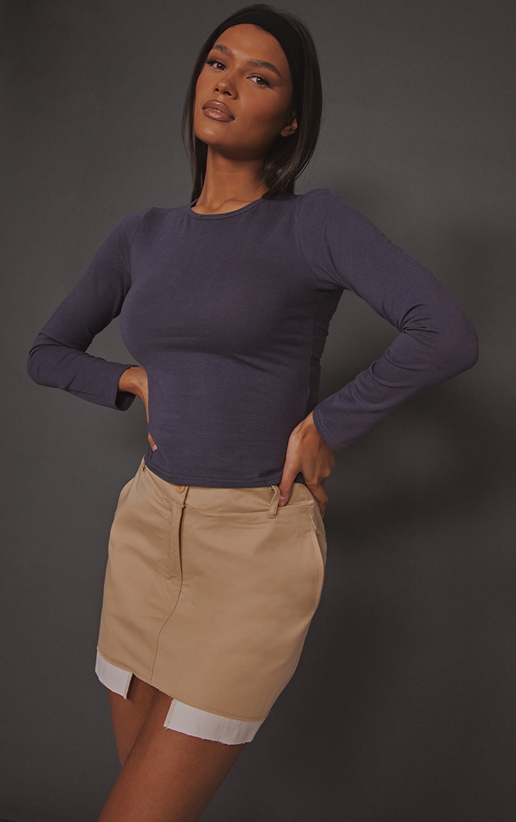 Top En Coton Gris Très Foncé À Manches Longues | Tops | PLT FR