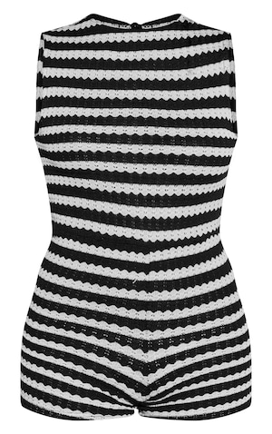 Black Striped Textured Jersey Racer Back Unitard | Dresses ...