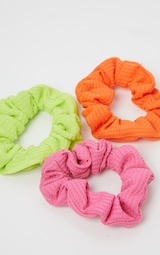 Neon Multi Three Pack Scrunchie | Accessories | PrettyLittleThing AUS