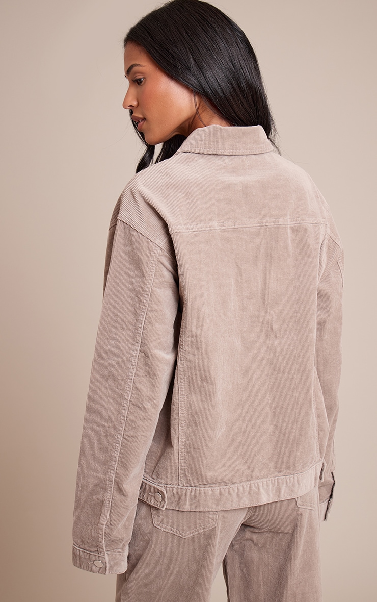 Tall Taupe Cord Denim Shirt | Tall | PLT