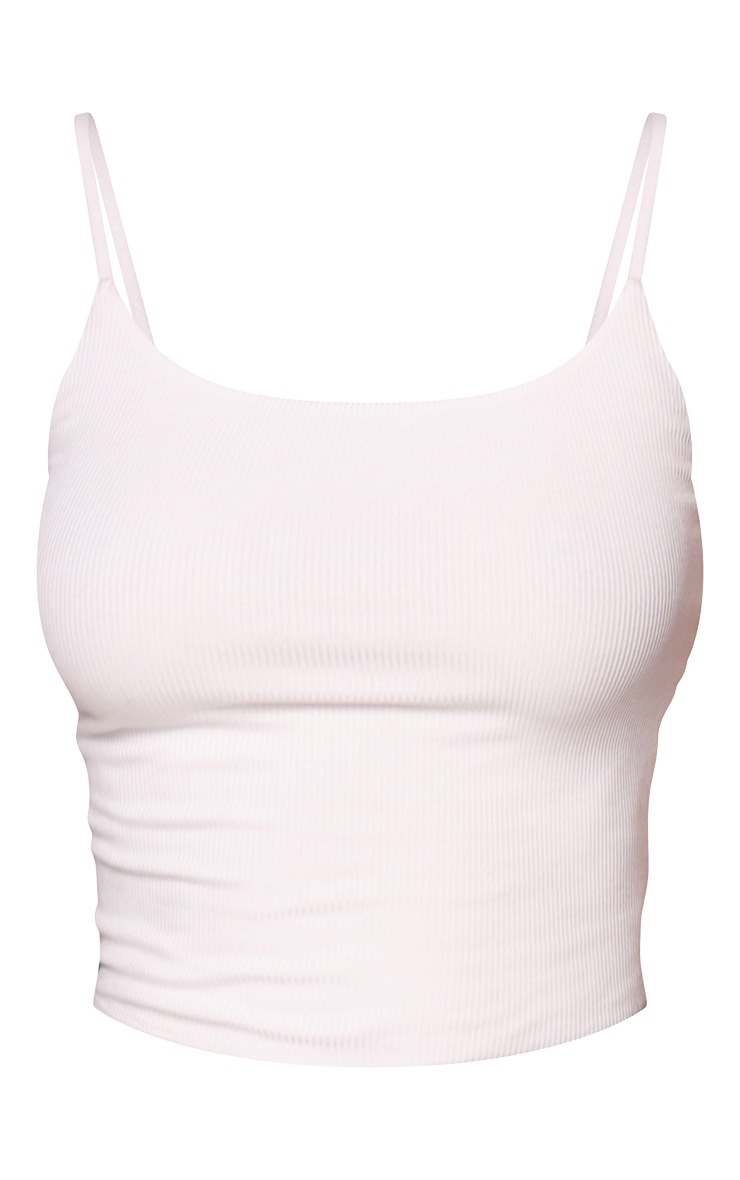 White Soft Rib Vest | Athleisure | PrettyLittleThing