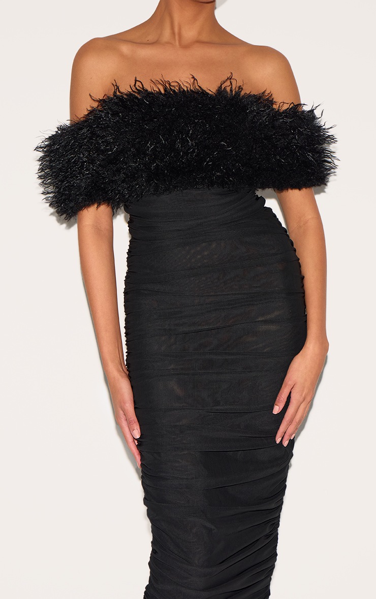 PLT Label Black Bandage Faux Shearling Dress | Dresses ...