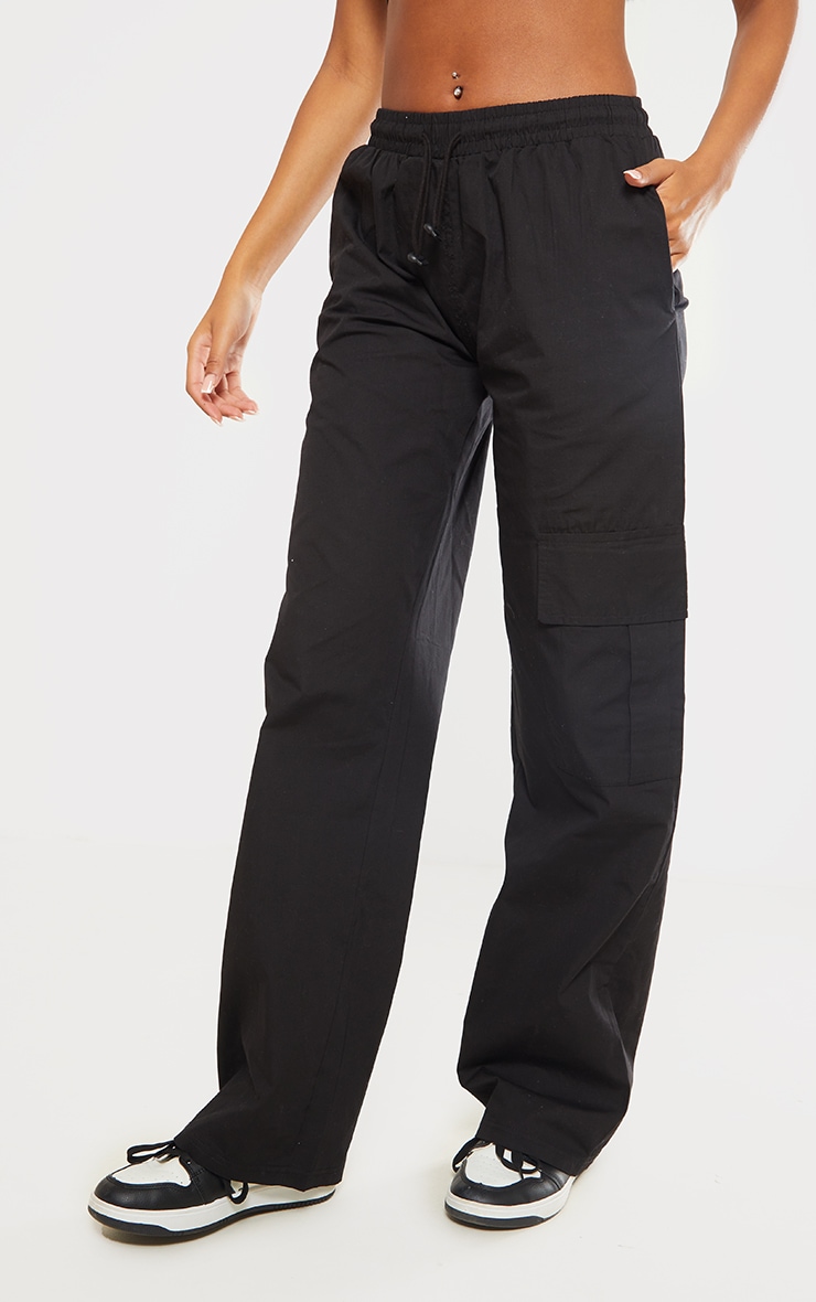 Tall Black Cargos With Toggles | Tall | PrettyLittleThing QA