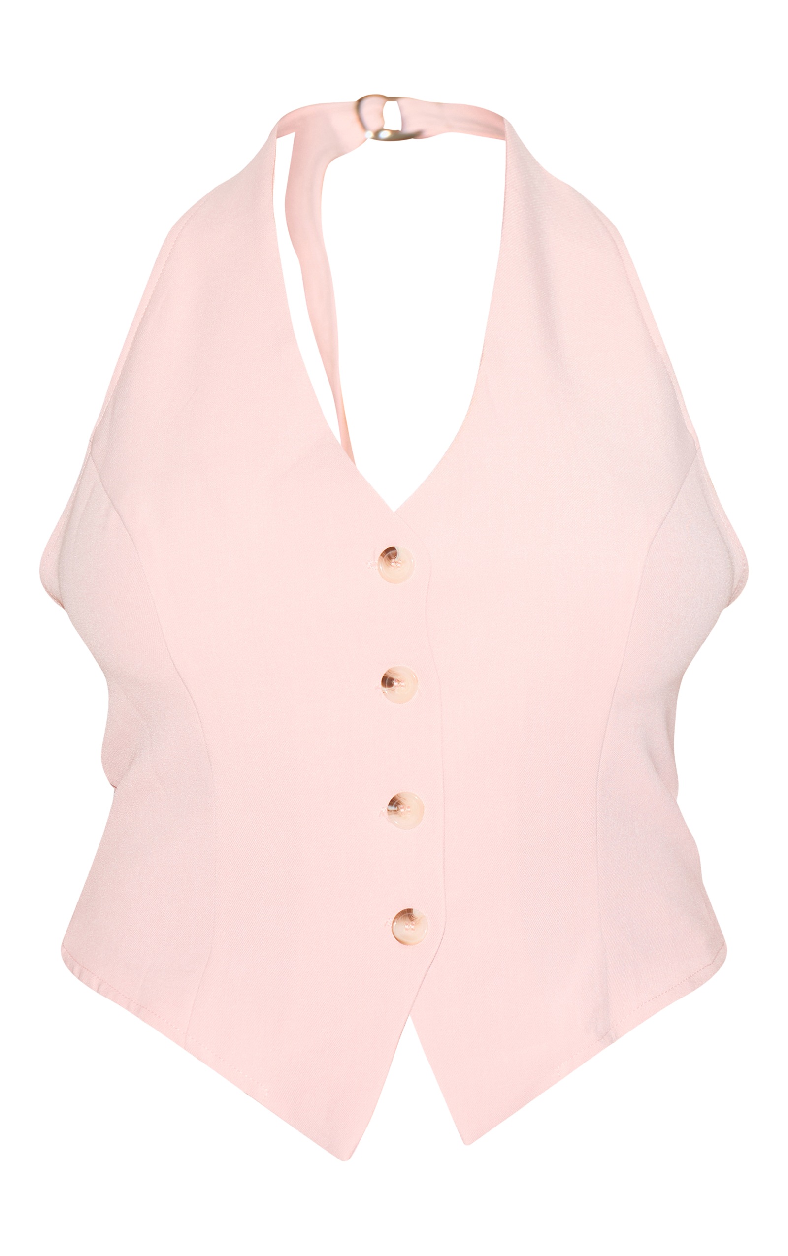 Plus Light Pink Tailored Backless Waistcoat | Plus Size | PLT