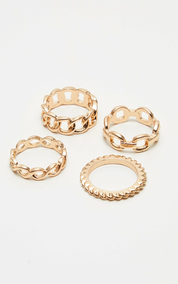 Gold Chain Link Multi Ring Set | Accessories | PLT USA