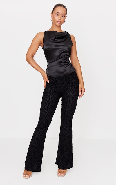 Black lace flares | PrettyLittleThing