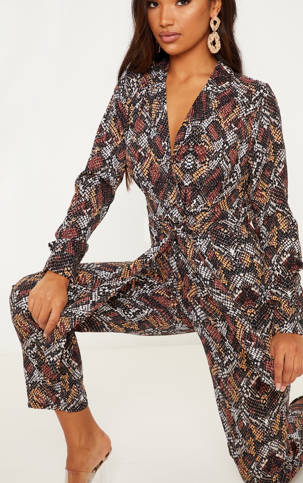 Chocolate Snake Print Jumpsuit | Dresses | PLT