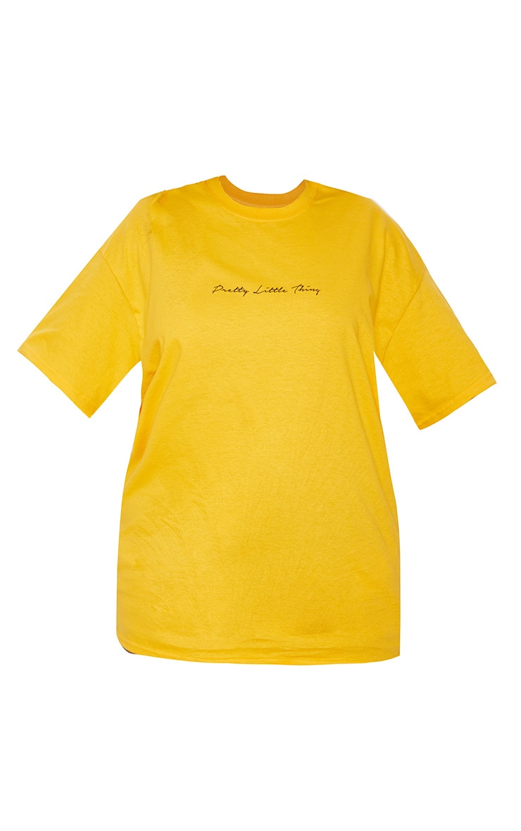 Tee-shirt moutarde oversized slogan PRETTYLITTLETHING. Plus ...