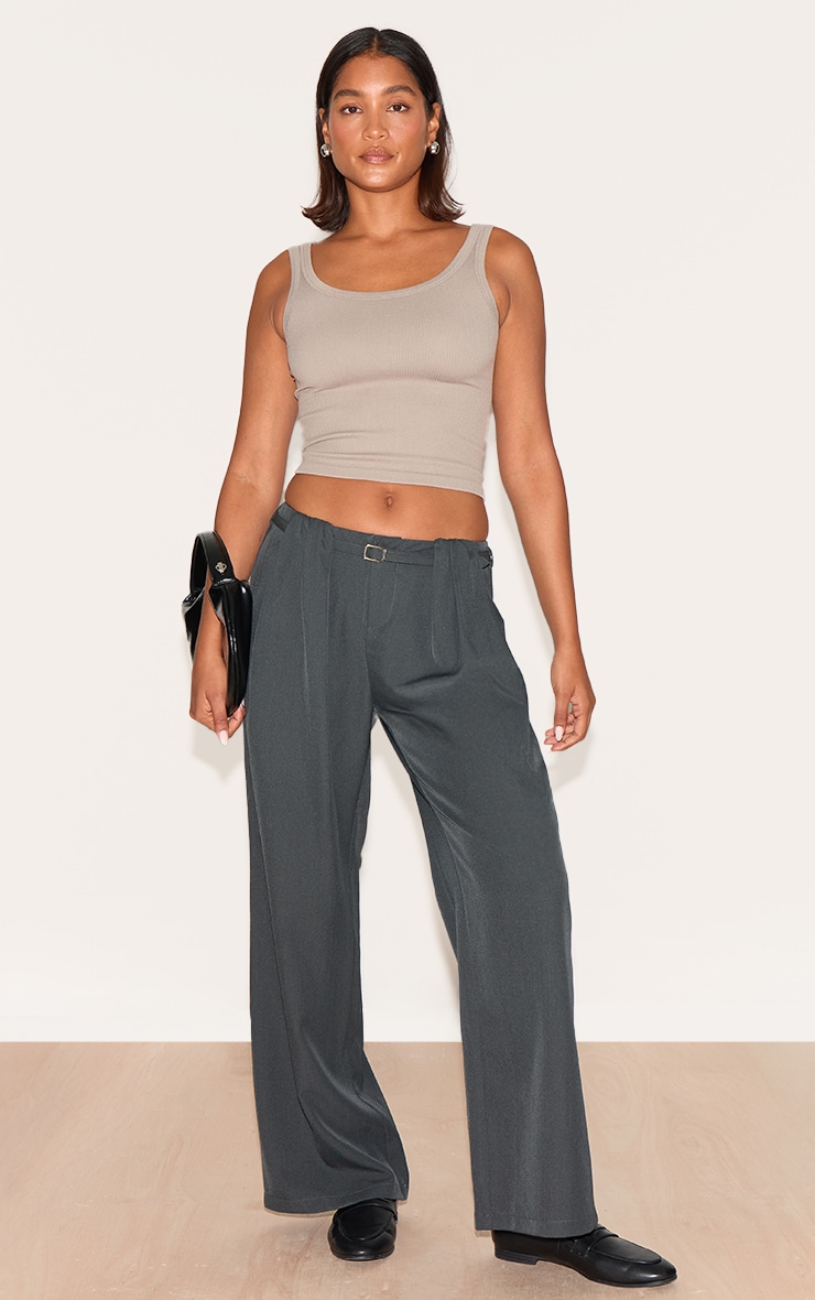 Clay Contour Rib Scoop Cropped Vest Top | Tops | PLT