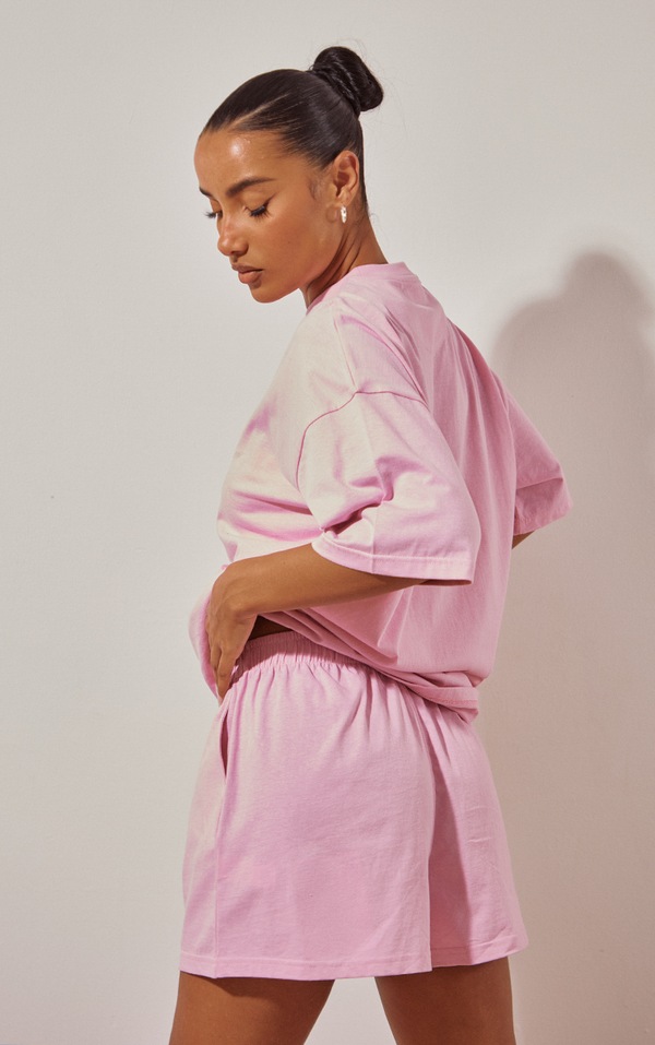 Candy Pink Cotton Oversized Boxy T-Shirt | PrettyLittleThing