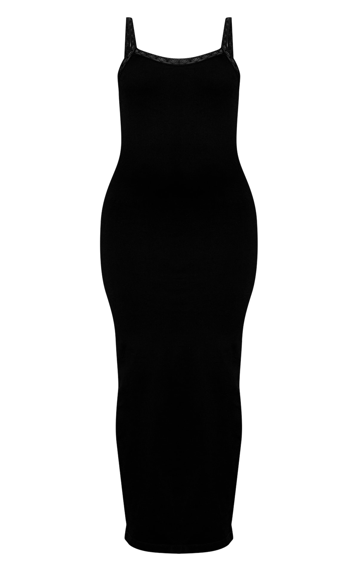 Black Snatched Sculpt Strappy Lace Midaxi Dress | Dresses ...