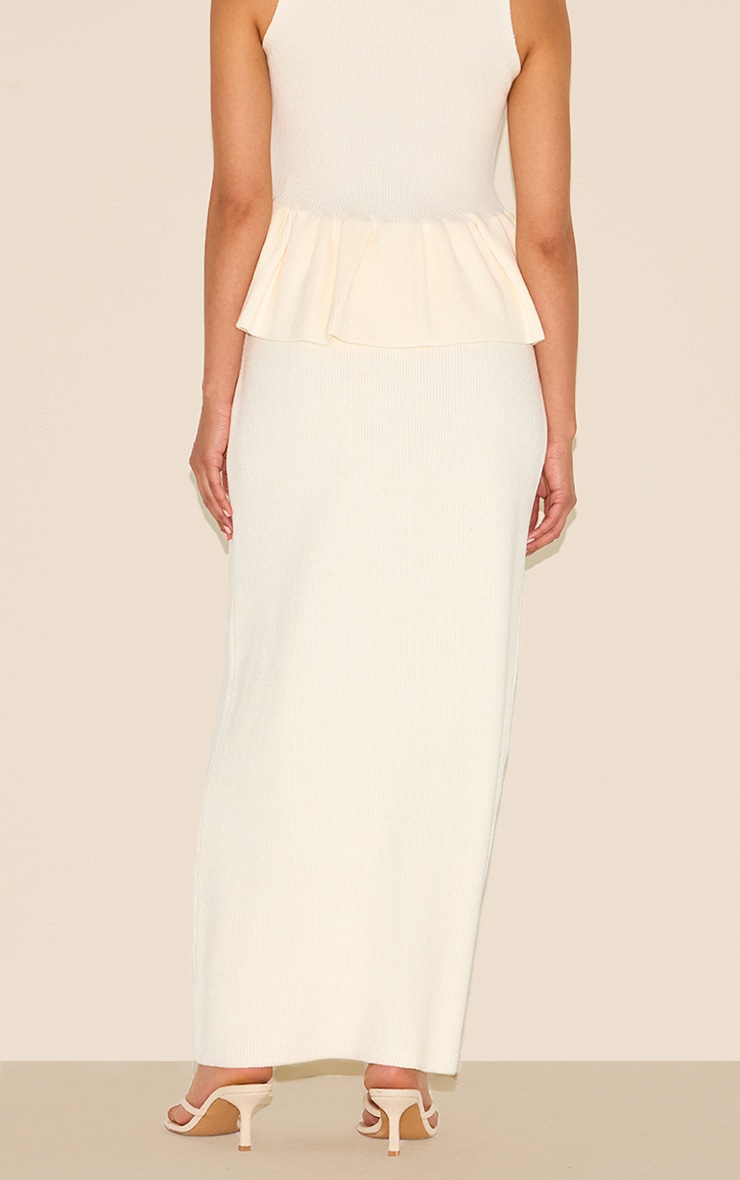 Petite Cream Knitted Low Rise Maxi Skirt | Petite | PLT