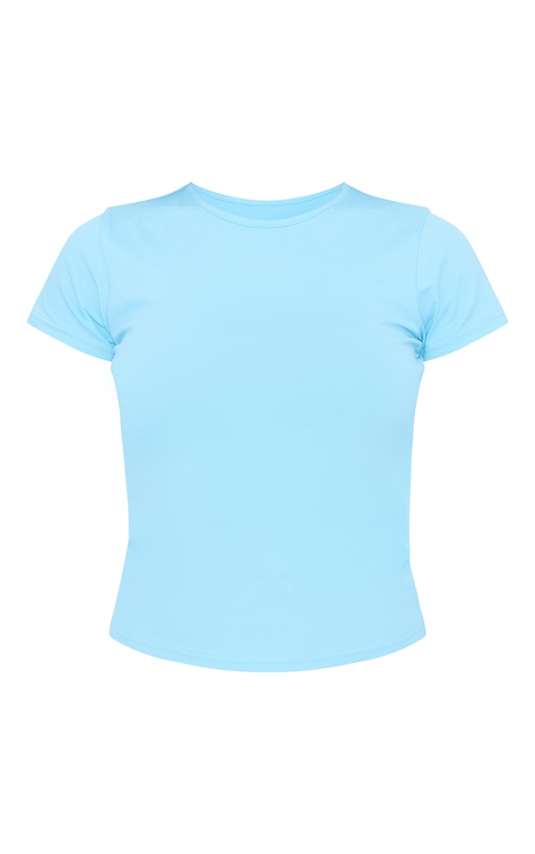 Blue Cotton Short Sleeve Tshirt | Tops | PrettyLittleThing AUS