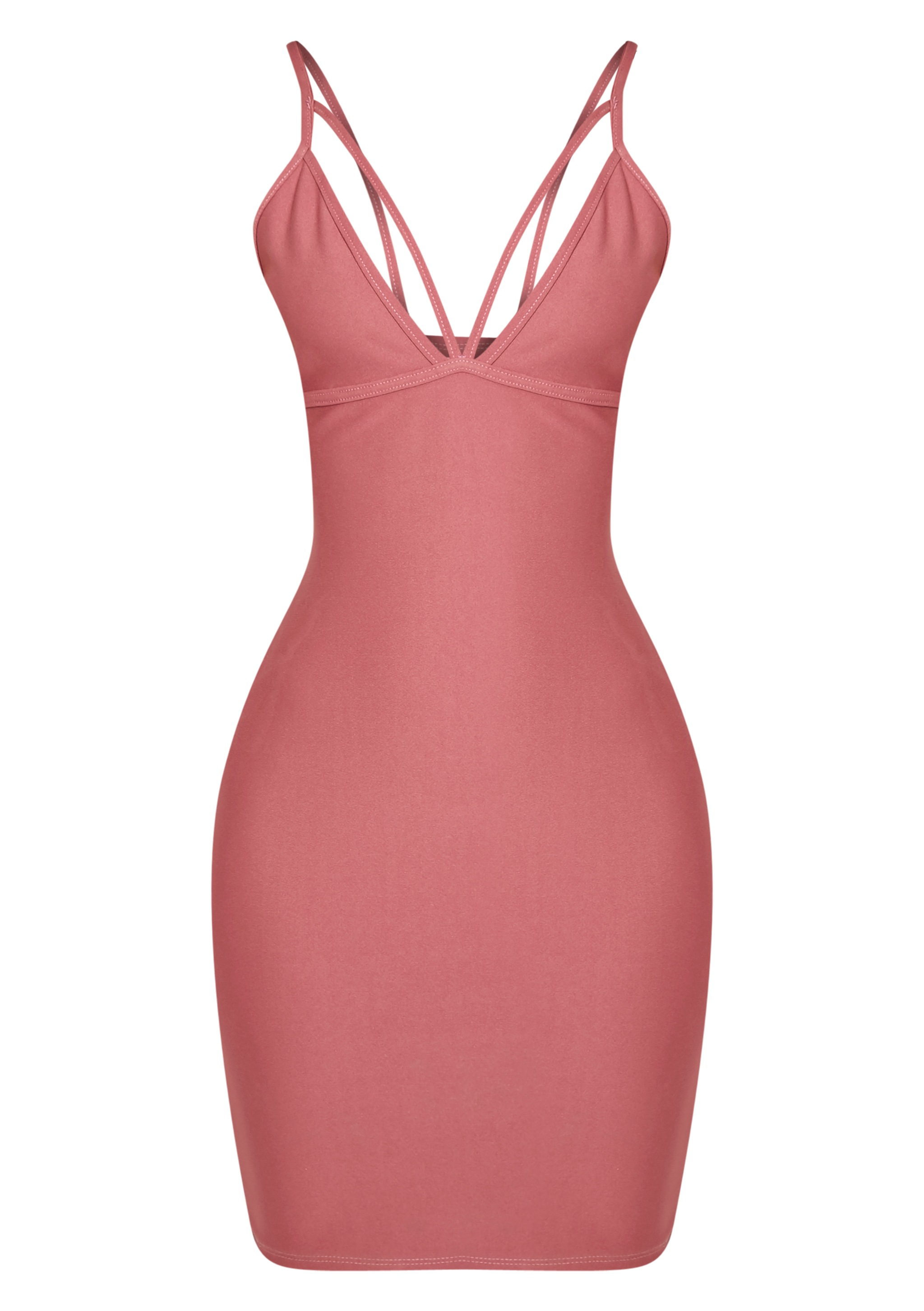 Carolina Rose Double Strap Bodycon Dress Prettylittlething Usa