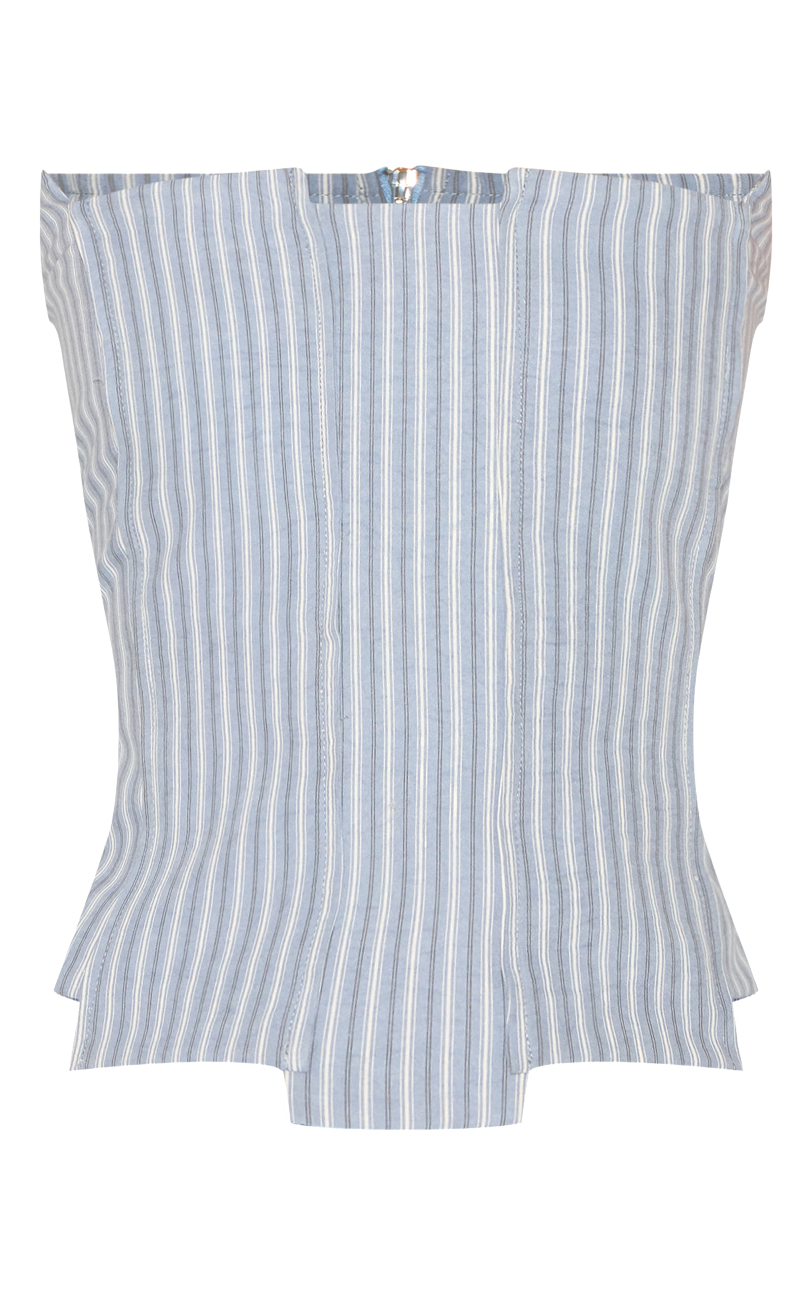 Blue Striped Peach Skin Corset | Tops | PLT