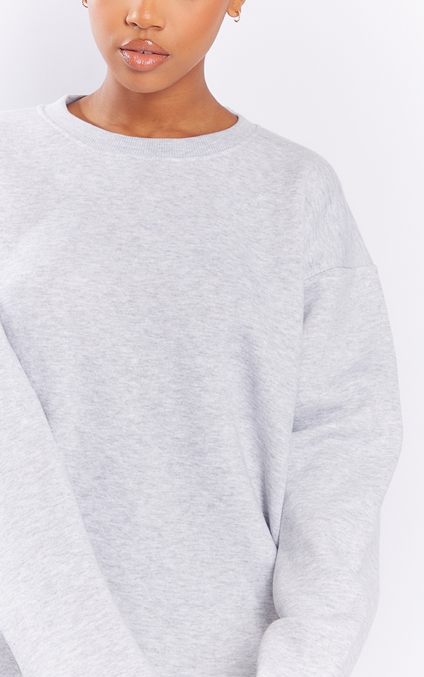 Ash Grey Oversized Fit Sweatshirt | Tops | PrettyLittleThing