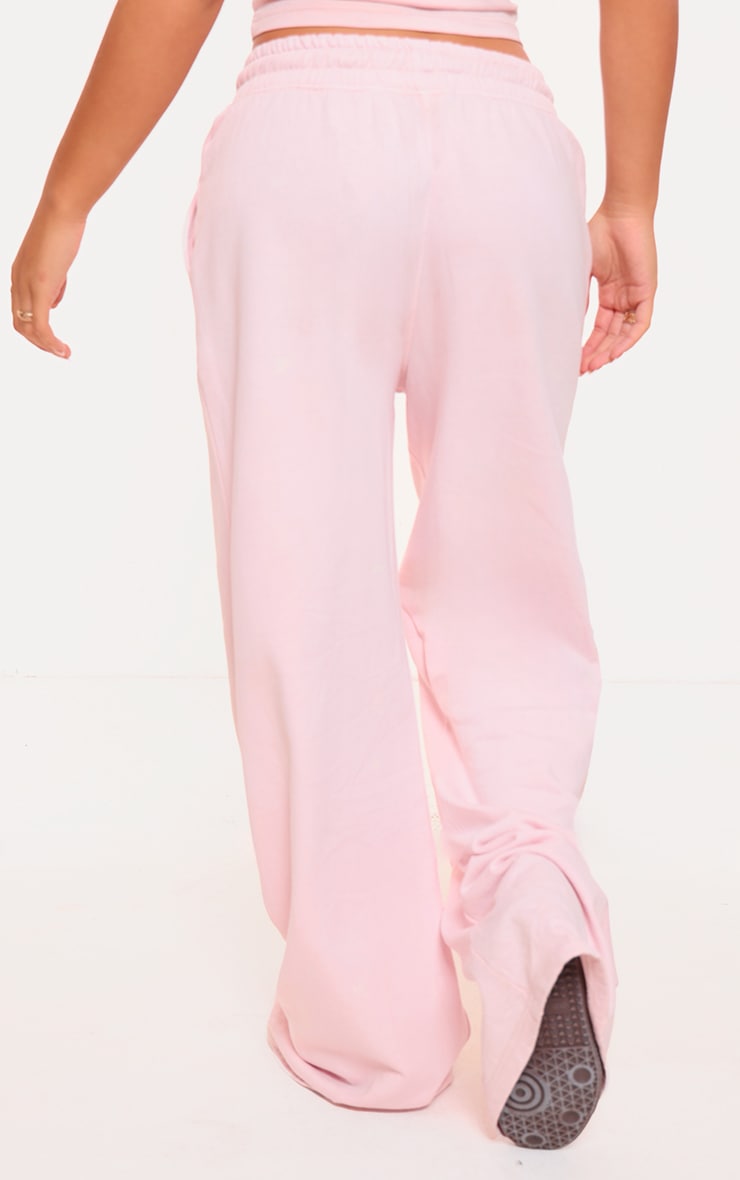 PLT Light Pink Washed Low Rise Wide Leg Jogger | Athleisure | PLT