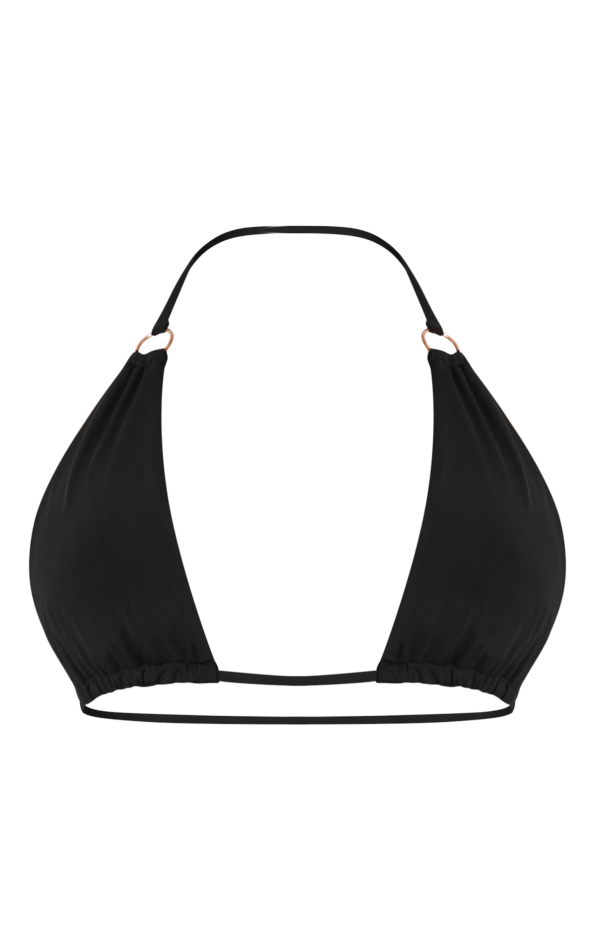 Black Mini O Ring High Apex Triangle Bikini Top | Swimwear | PLT