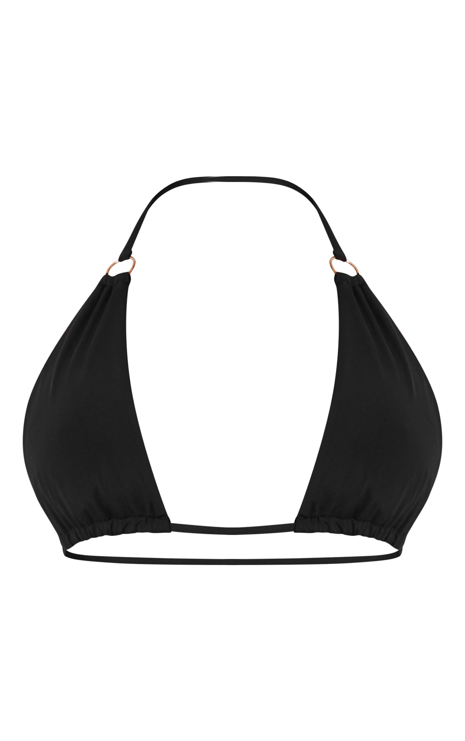 Black Mini O Ring High Apex Triangle Bikini Top | Swimwear | PLT