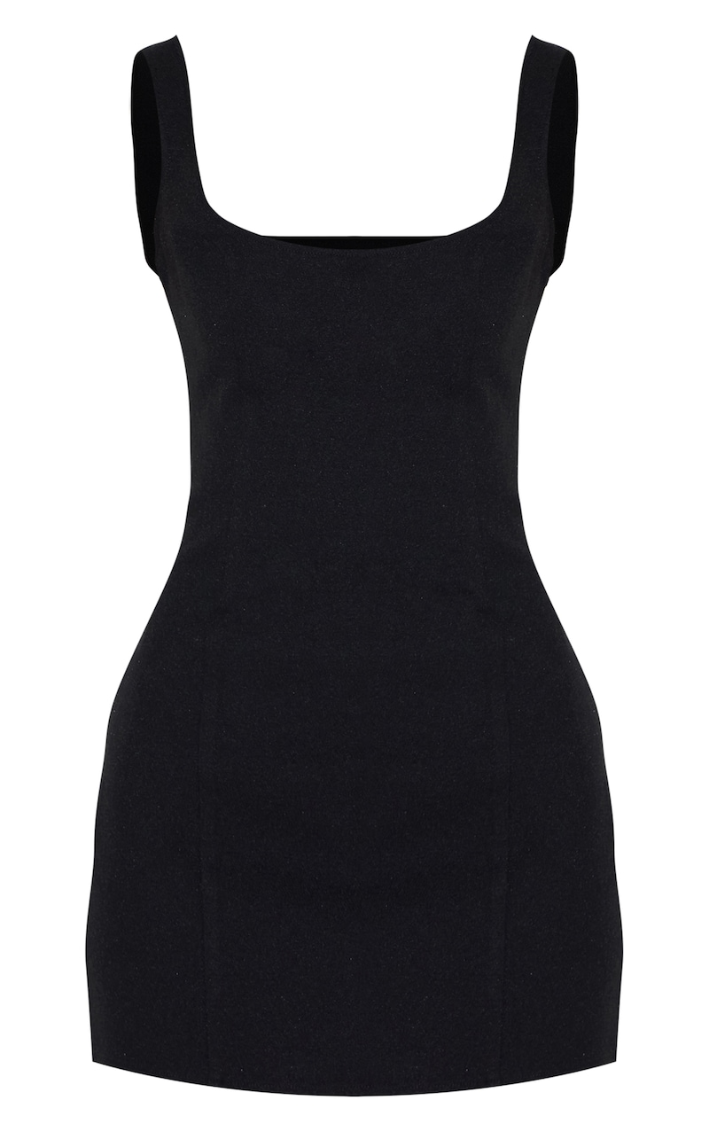 Black Tailored Square Neck Bodycon Dress | Dresses | PrettyLittleThing USA