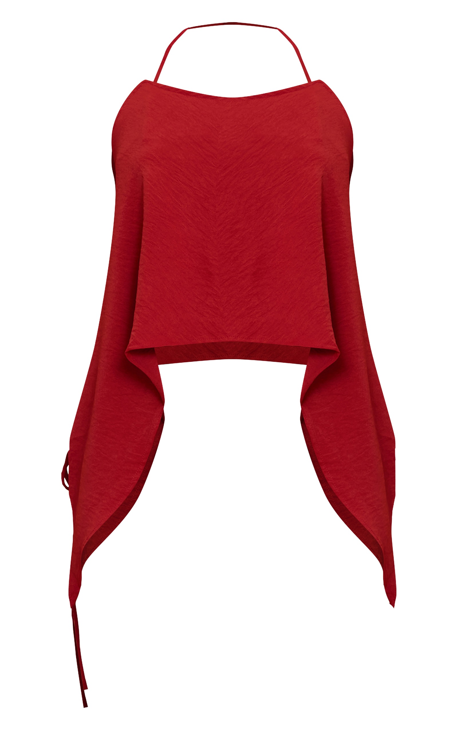 Deep Red Floaty Woven Spaghetti Strap Top | Co-ords | PLT USA