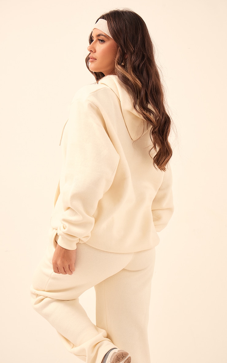 PLT Cream Logo Badge Detail Oversized Hoodie | Athleisure | PLT