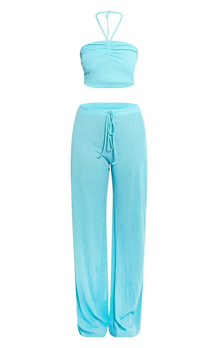 Aqua Low Waist & Halter Top Beach Set | Swimwear | PrettyLittleThing UAE
