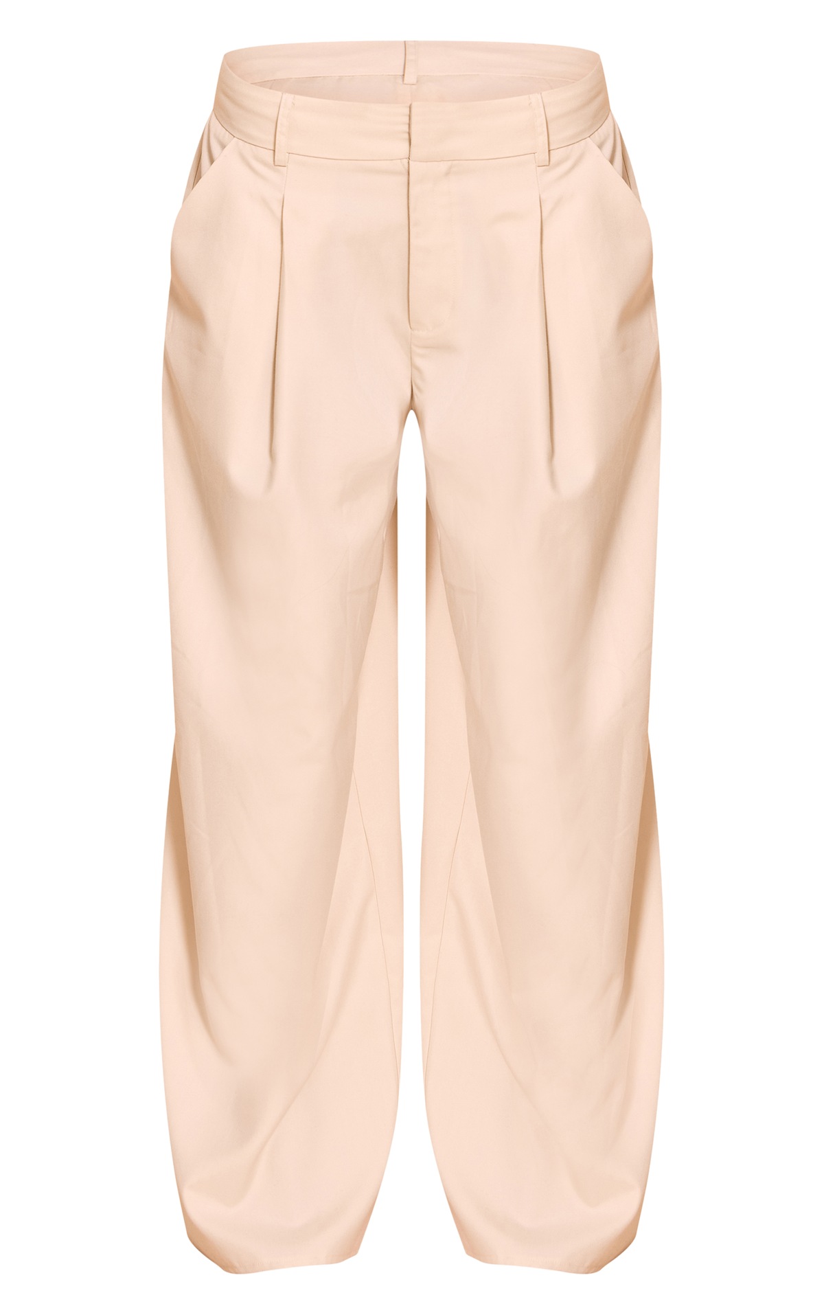 Petite Ecru Woven Double Pleat Wide Leg Trouser | Petite | PLT