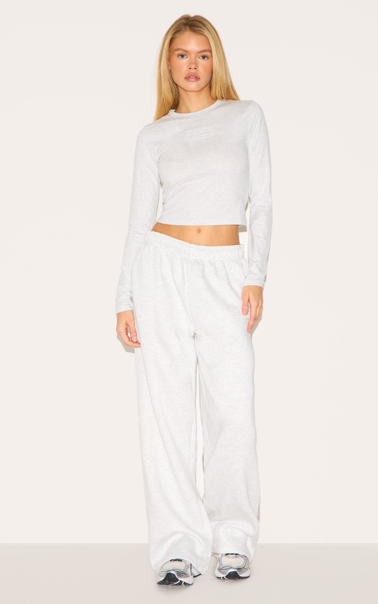 Grey Marl Embossed Studio Archives T Shirt | Sweat | PrettyLittleThing