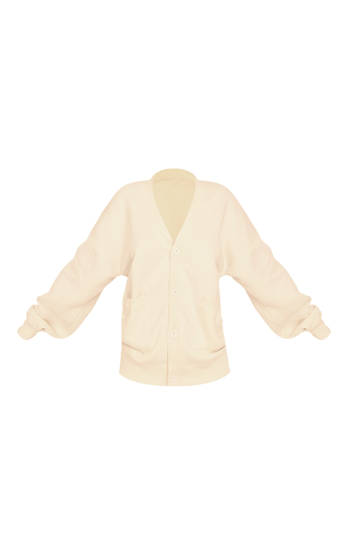 Cream Button Front Pocket Sweat Cardigan | Athleisure ...