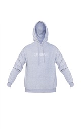 Renew Plus Grey Oversized Embroidered Hoodie | PrettyLittleThing