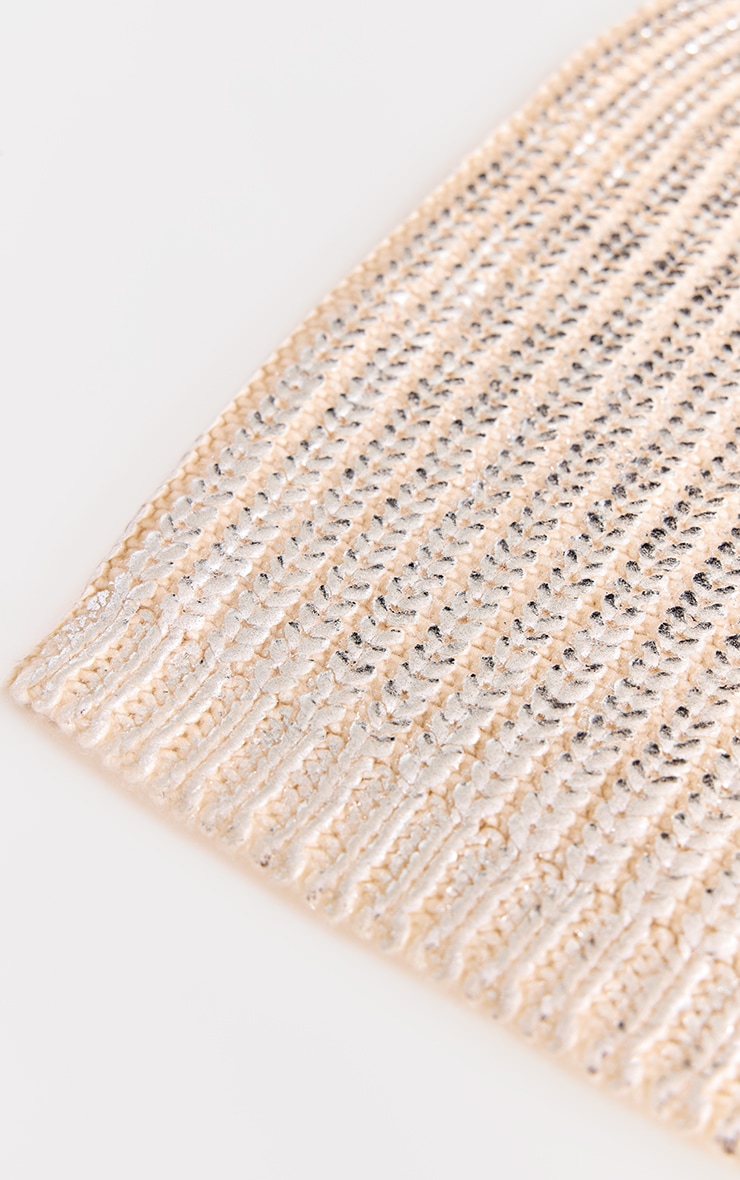 Silver Metallic Cable Knit Snood | Accessories | PrettyLittleThing USA