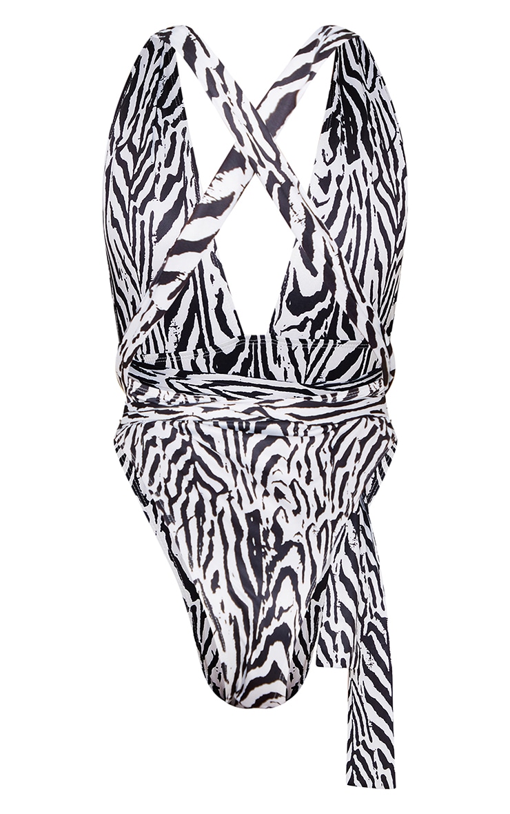 Monochrome Zebra Multiway Wrap Waist Swimsuit | Swimwear ...