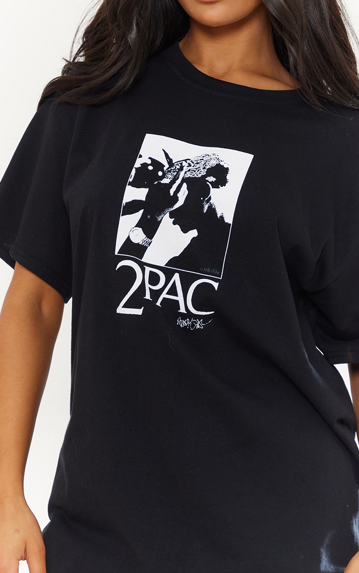 Black 2Pac Front And Back Print T Shirt | PrettyLittleThing