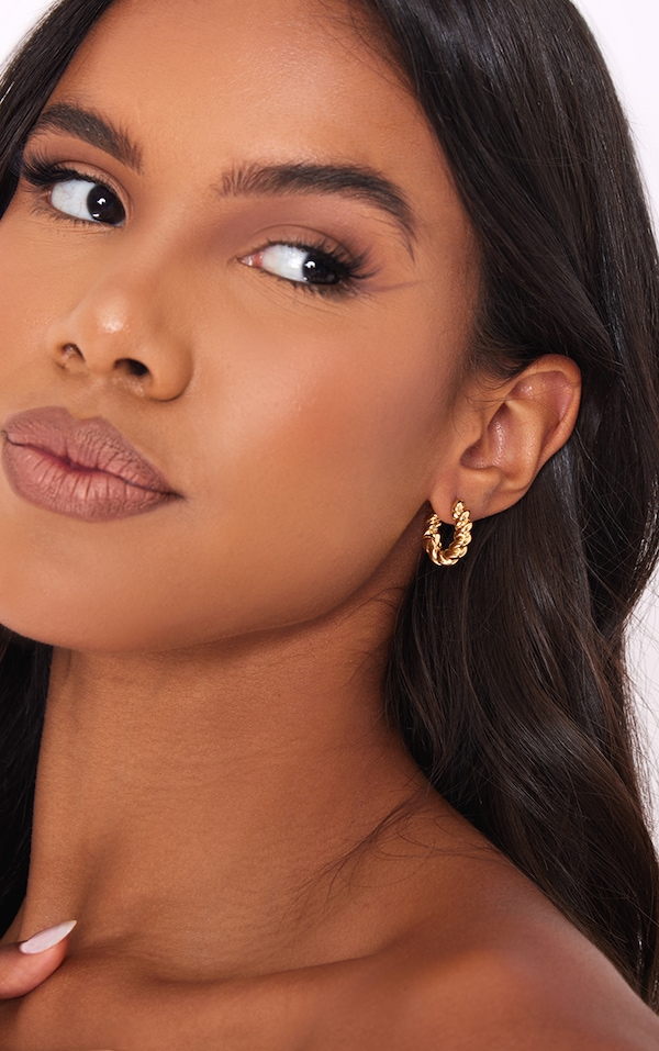 Real Gold Plated Twisted Mini Hoop Earrings | Accessories | PLT USA