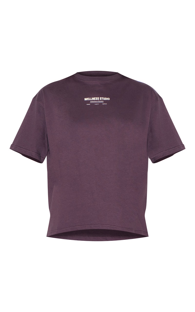 Plum Wellness Printed Boxy Oversized T Shirt | Athleisure | PLT USA
