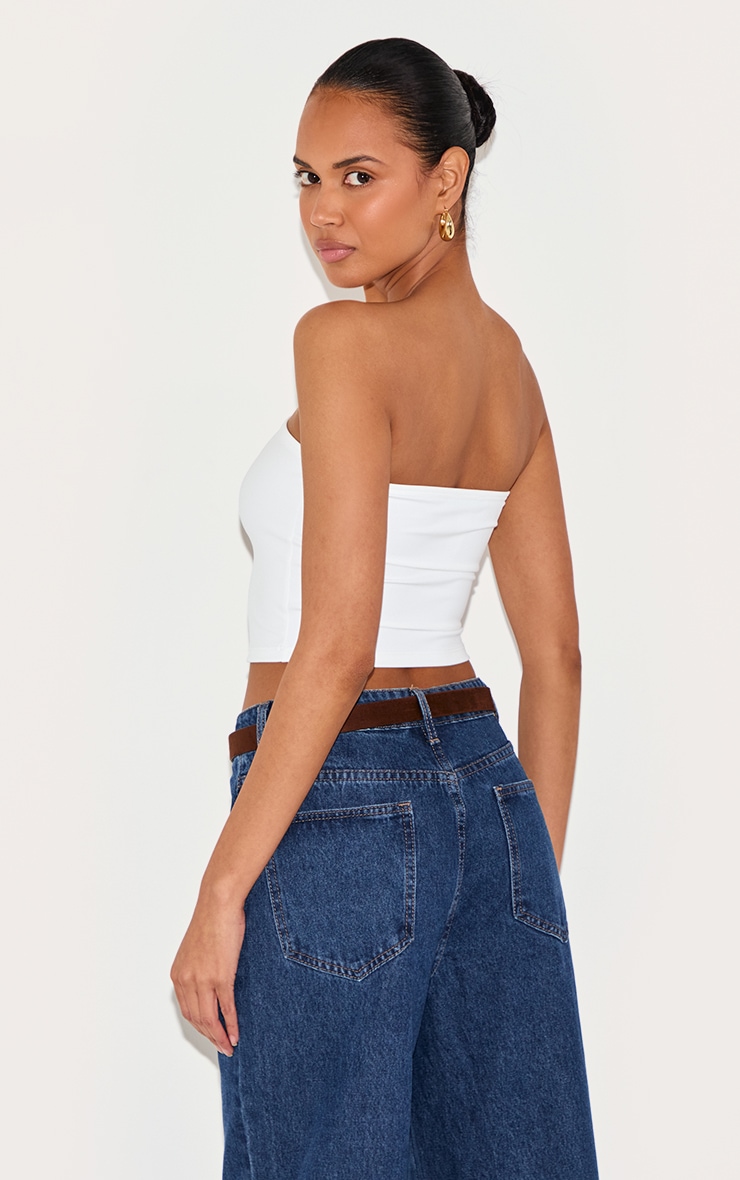 White Snatched Sculpt Bandeau Top | Tops | PLT USA
