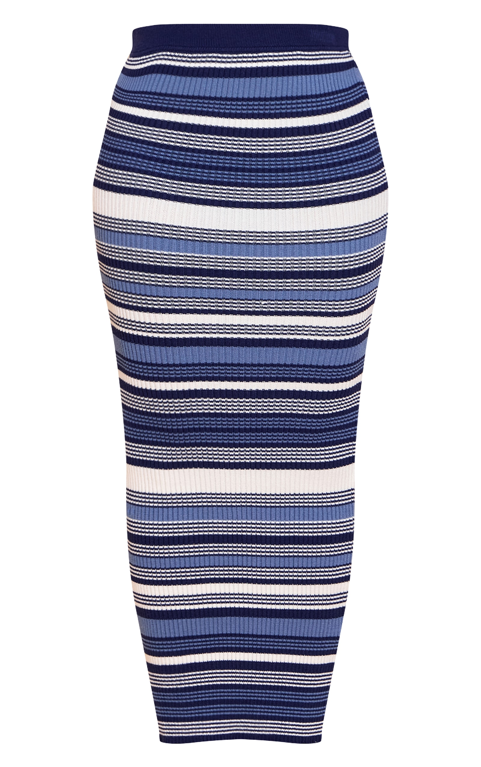 Shape Navy Knitted Stripped Maxi Skirt | Shape | PLT USA