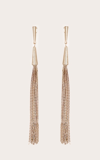 Gold Slim Drop Chain Earrings | Accessories | PLT