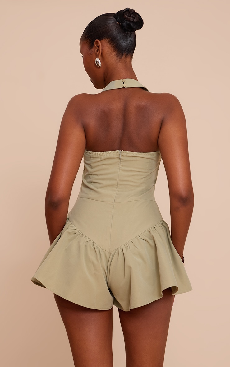 Sage Halter Neck Drop Waist Floaty Romper | Dresses | PLT USA