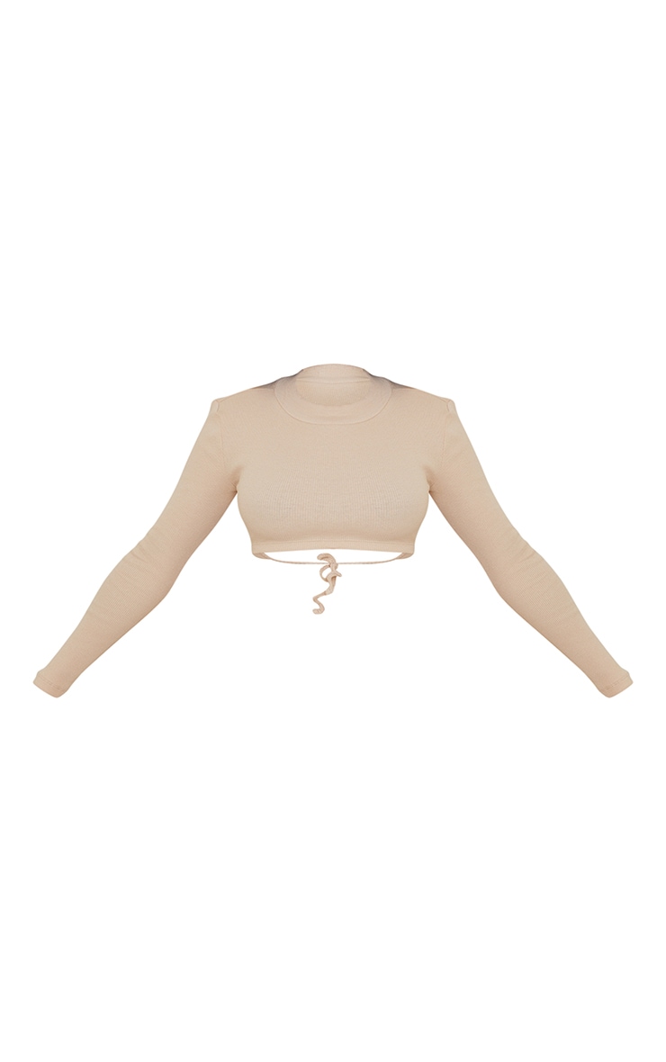 Stone Open Back Rib Crop Top | Tops | PrettyLittleThing