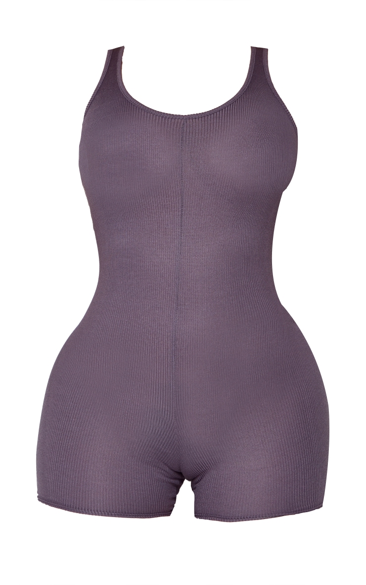 Shape Charcoal Rib Sleeveless Unitard | Shape | PLT