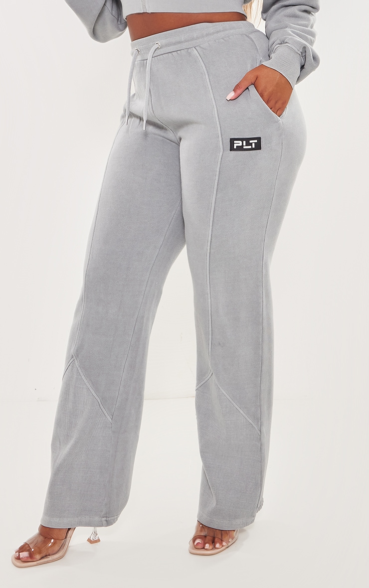 PLT Shape Grey Marl Washed Wide Leg Sweatpants | Shape | PLT USA