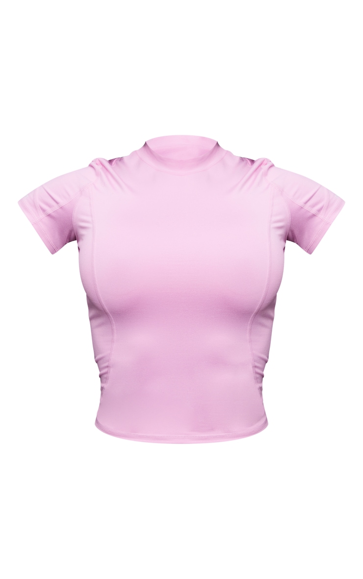 PLT Pink Sport Sculpt Panel Short Sleeve Top | Athleisure | PLT