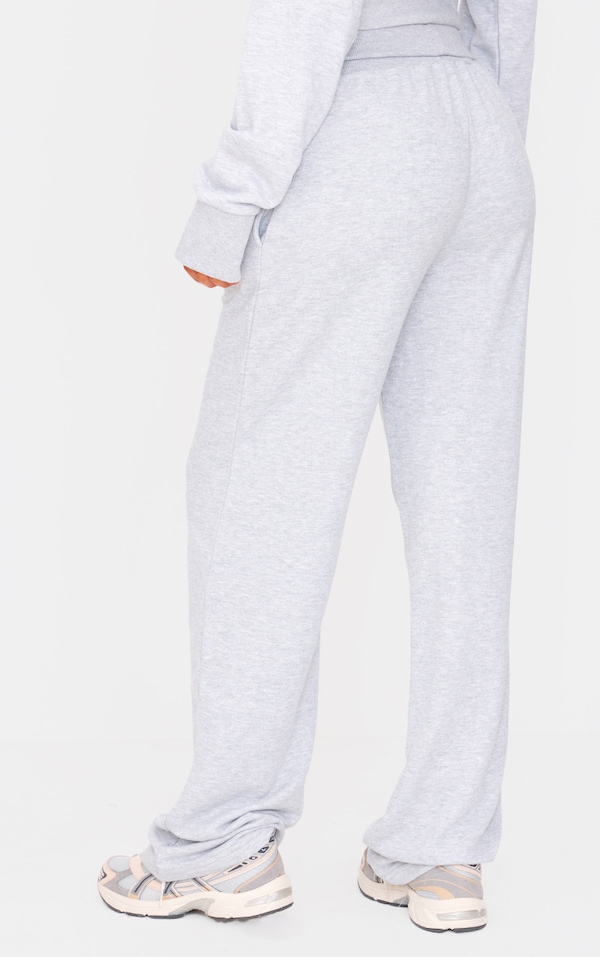 Tall Grey Marl Fold Over Straight Leg Joggers | Tall | PLT