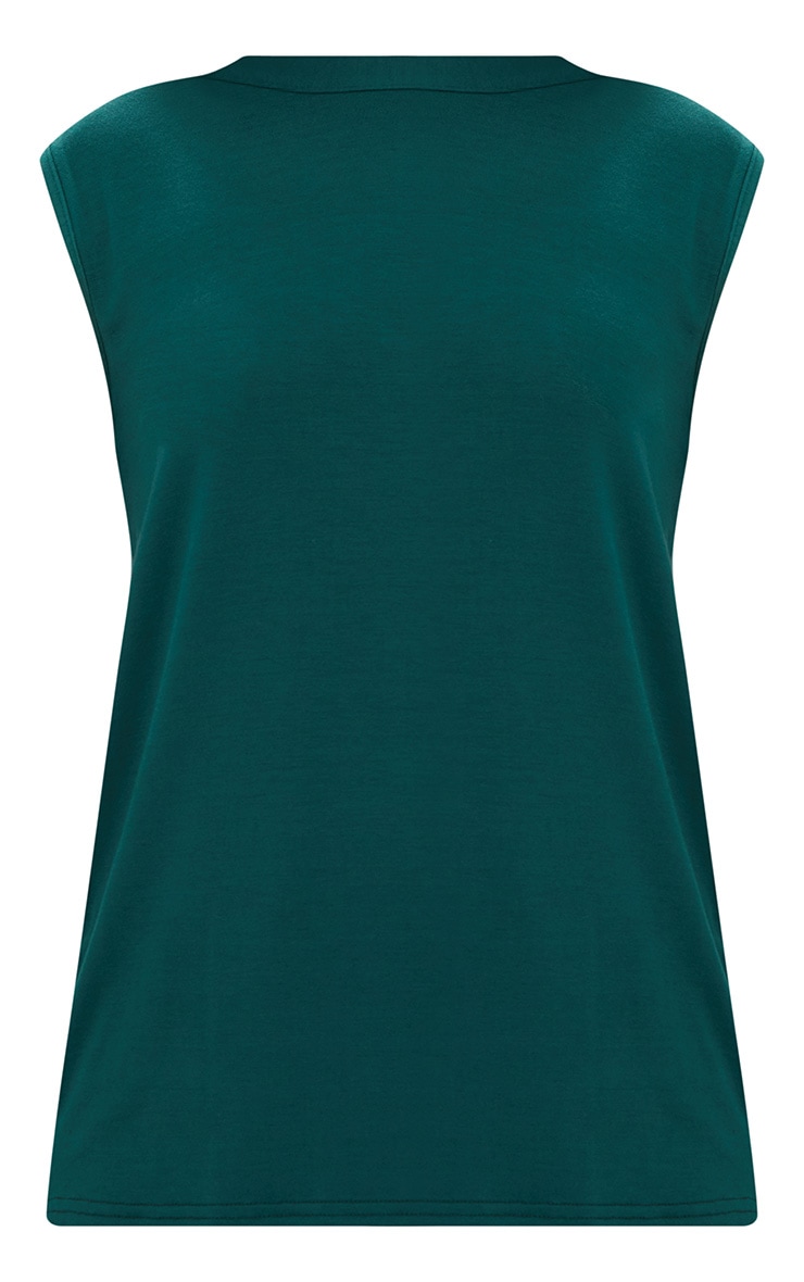 Forest Green Basic Crew Neck Vest | Tops | PrettyLittleThing