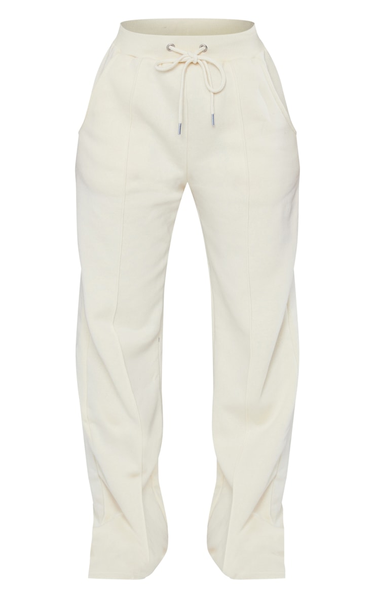 Beige Pintuck Wide Legged Sweatpants | Co-Ords | PrettyLittleThing USA