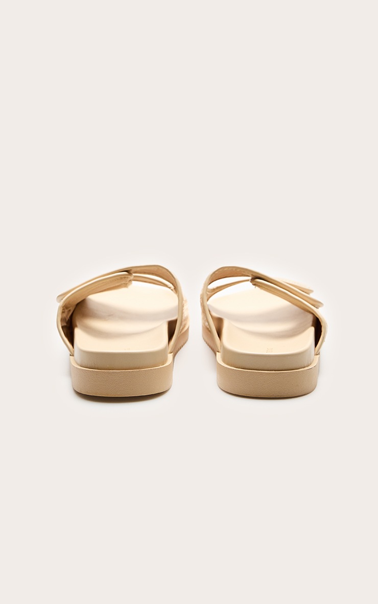 Stone Pu Round Toe Woven Velcro Straps | Footwear | PLT